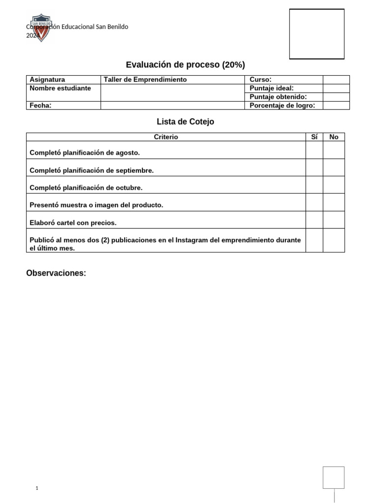 Lista de cotejo EEI | PDF