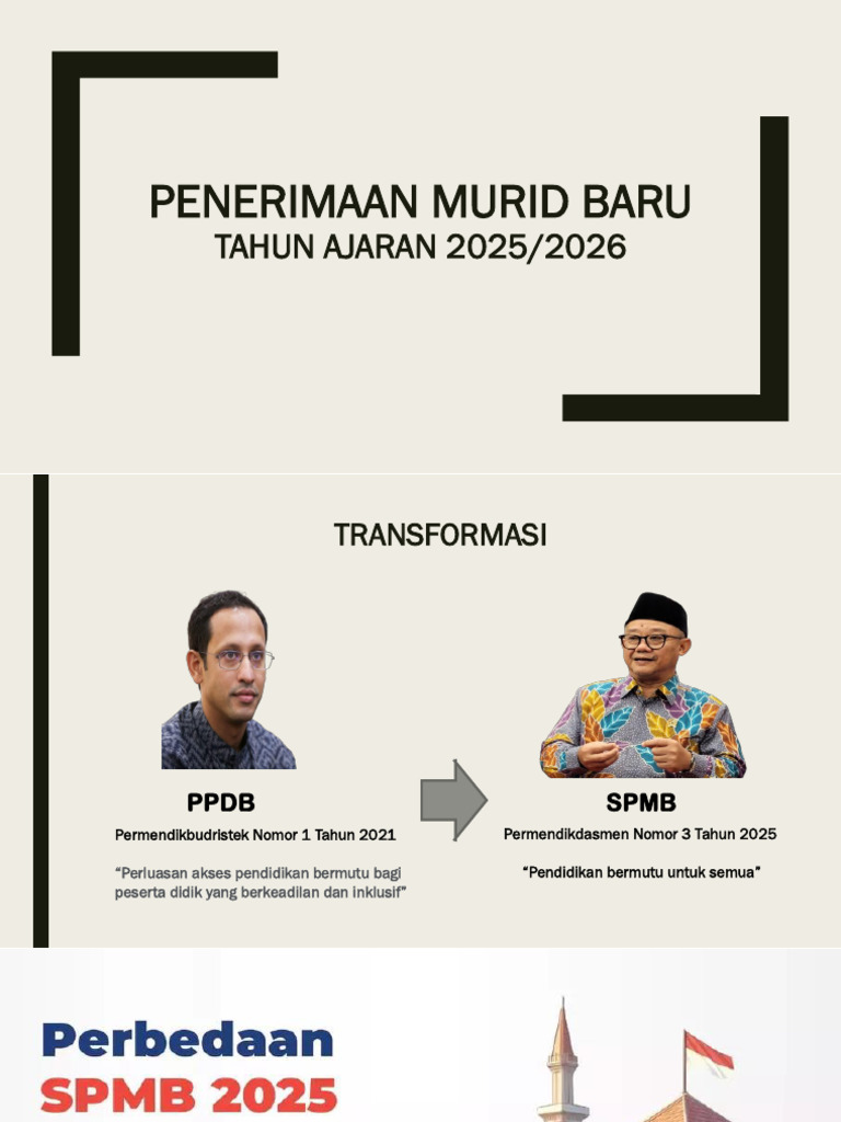 Paparan Kebijakan SPMB | PDF