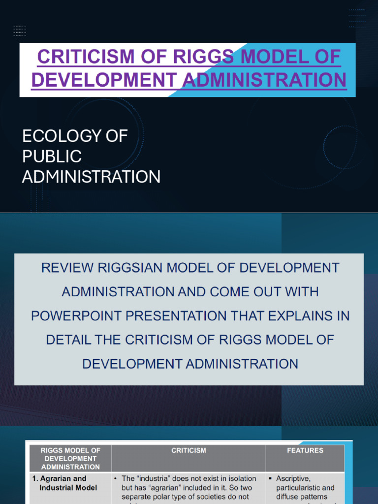 CRITICISM OF RIGGS MODEL OF DEVELOPMENT ADMINISTRATION_ECOLOGY OF ...