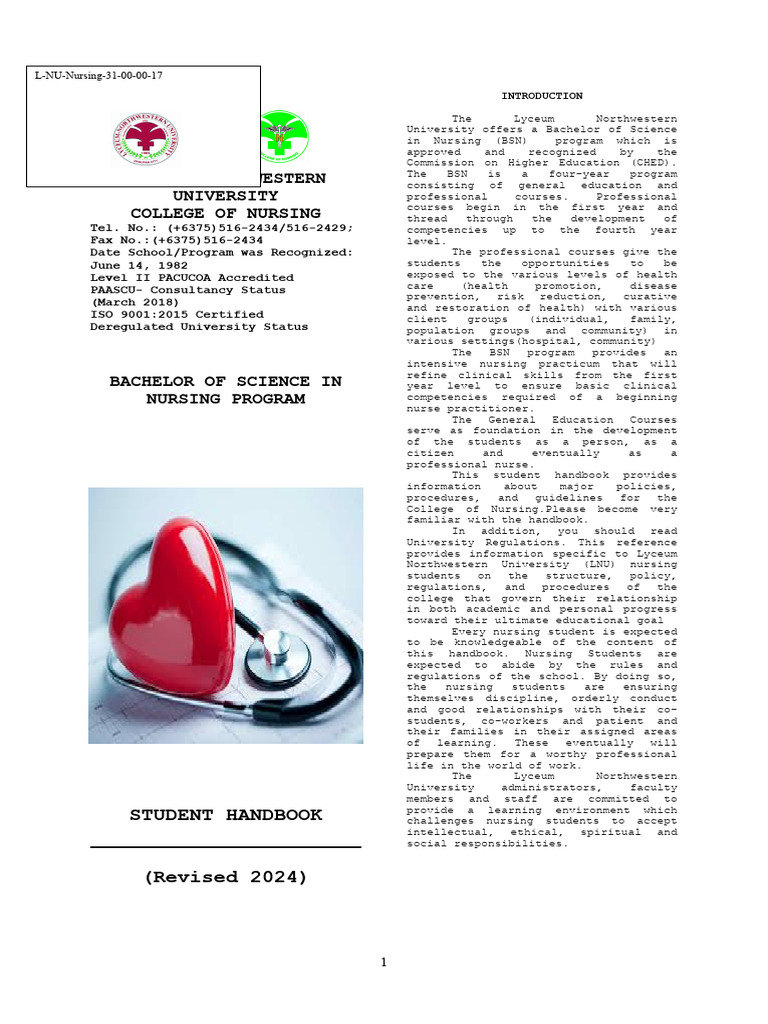 Student Policy Edited 10-14-24 | PDF | Nursing | Leadership
