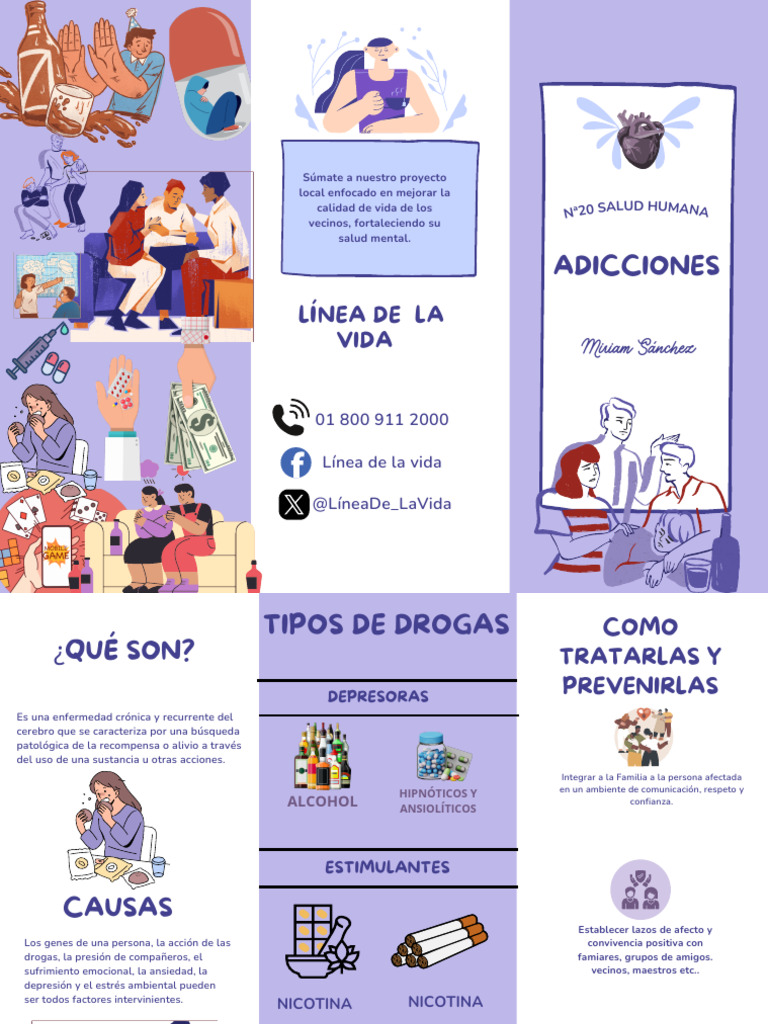 Folleto tríptico drogadicción | PDF | Sicología | Salud mental