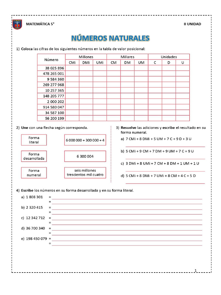 5° Prim - Matematica - 2 Unidad | PDF