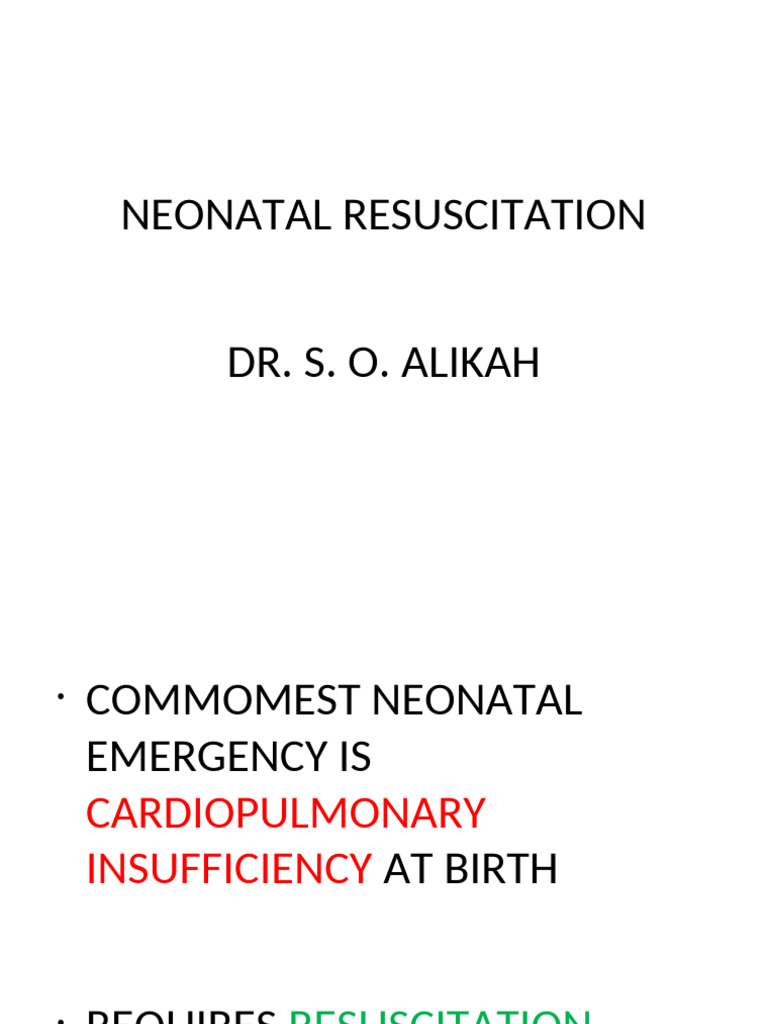 NEONATAL Resuscitation | PDF | Lung | Cardiopulmonary Resuscitation