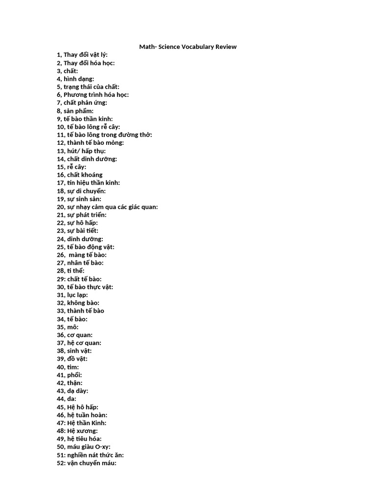 Math- G6- Vocabulary | PDF