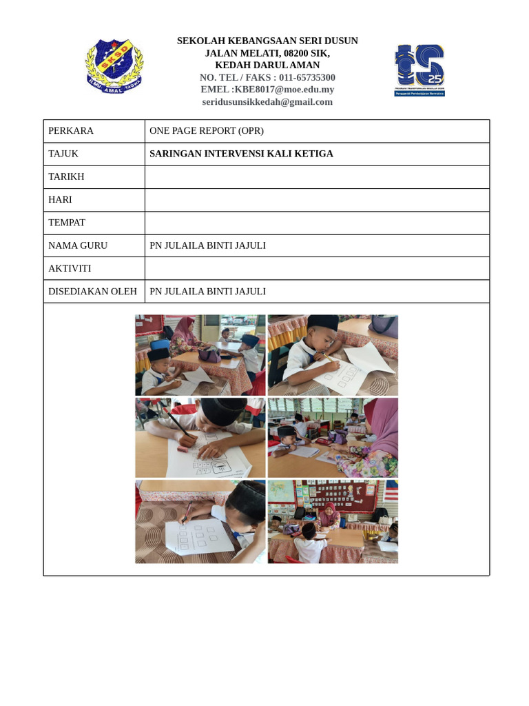 2025 OPR SK Seri Dusun | PDF