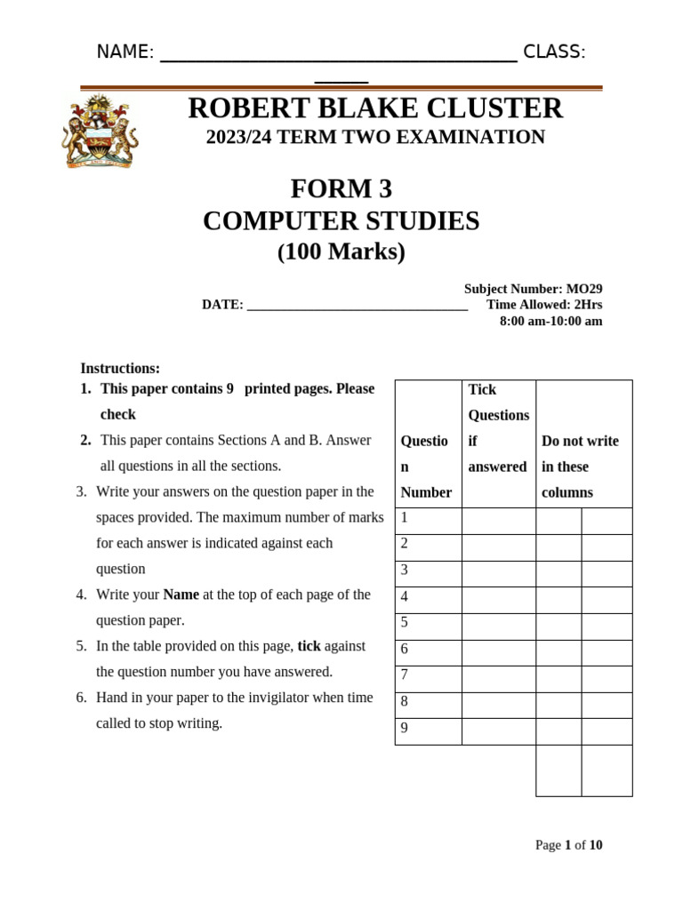 ROBERT BLAKE CLUSTER F3 Computer | PDF | Microsoft Excel | Spreadsheet