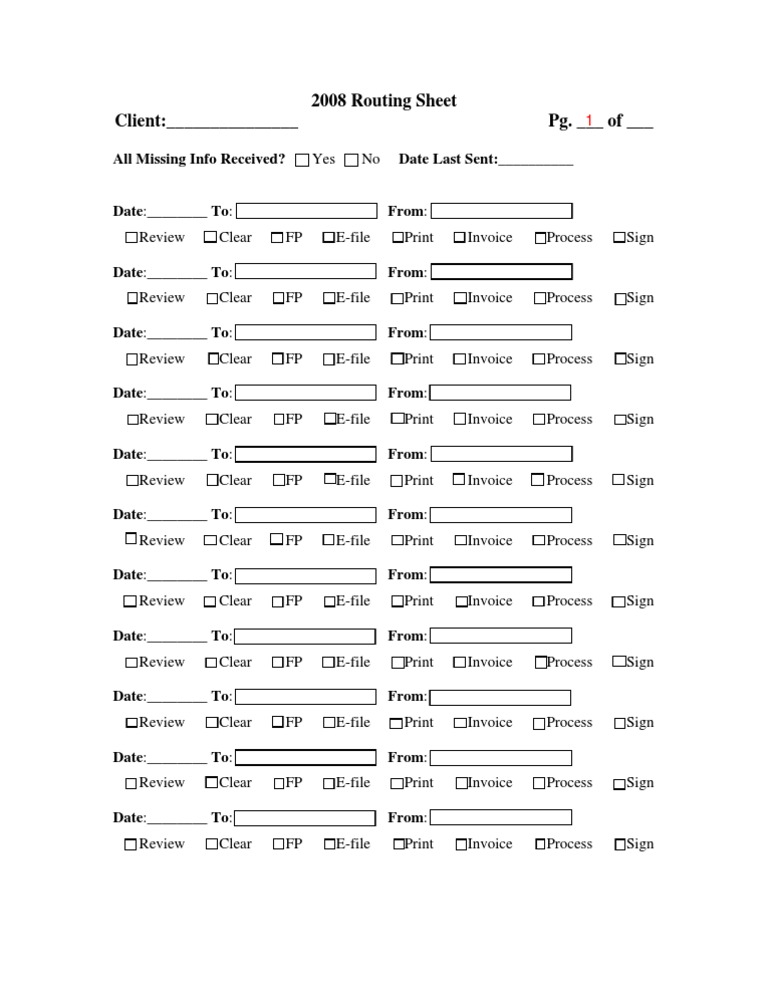 Blank Routing Sheet | PDF | Accounting | Business