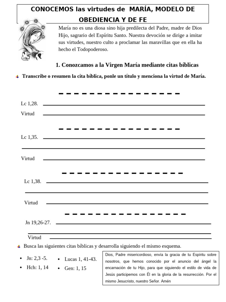 FICHA Virtudes-de-Maria | PDF