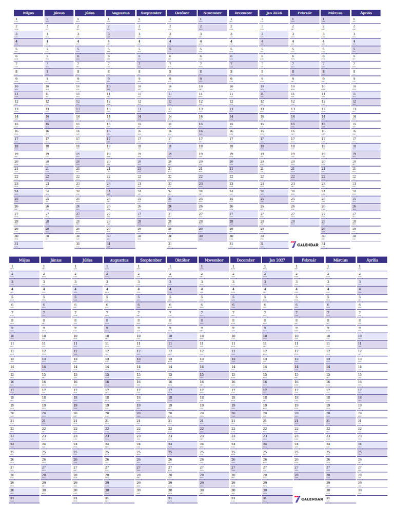 Naptár Tervezet - Megtakaritásnak - 2 | PDF