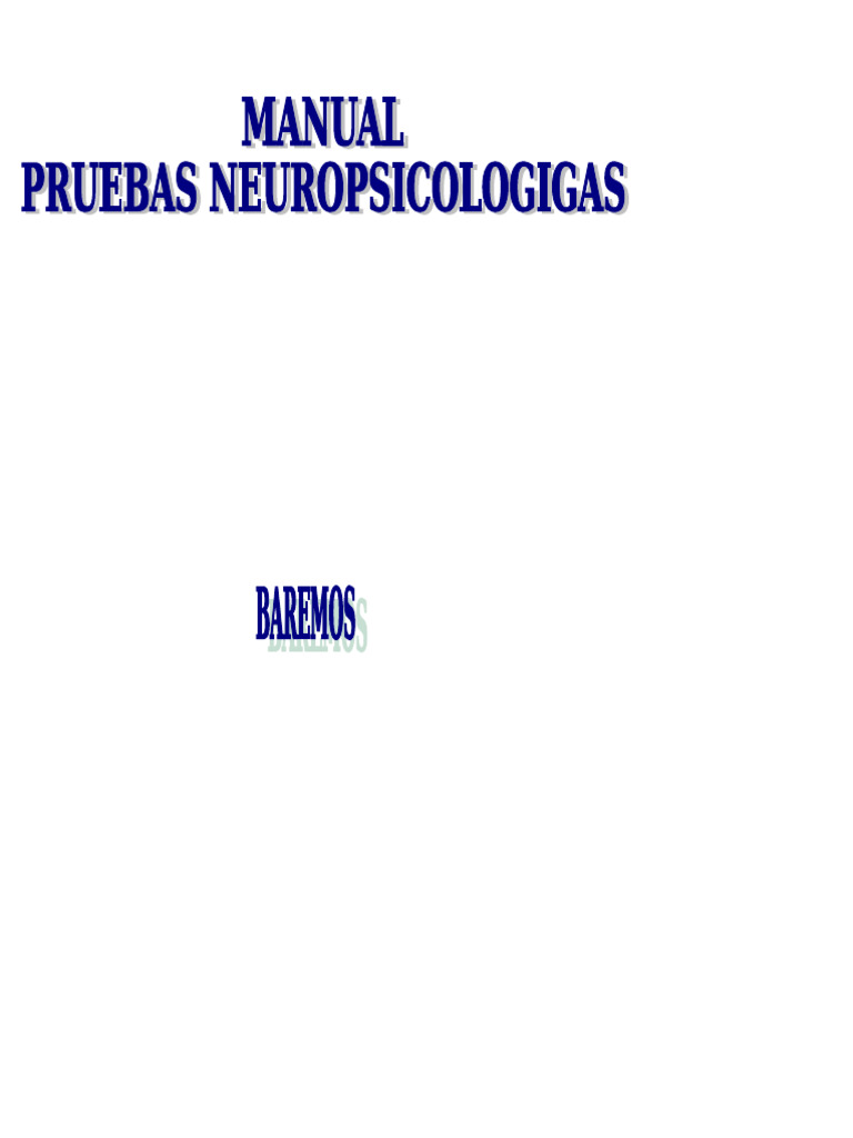 MANUAL 3 BAREMOS | PDF | Cerebro | Neuropsicología