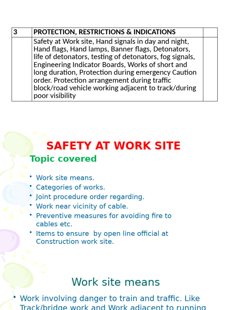 RF 3.1 Safety at Work site, Hand signals etc | PDF | Flag | Safety