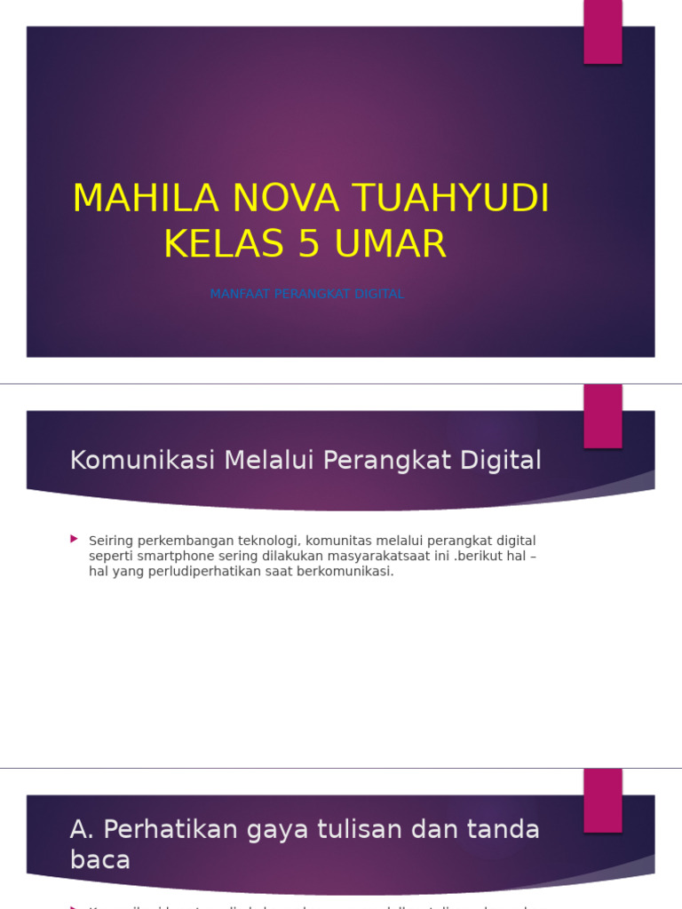 MAHILA NOVA TUAHYUDI KELAS 5 UMAR PPT | PDF