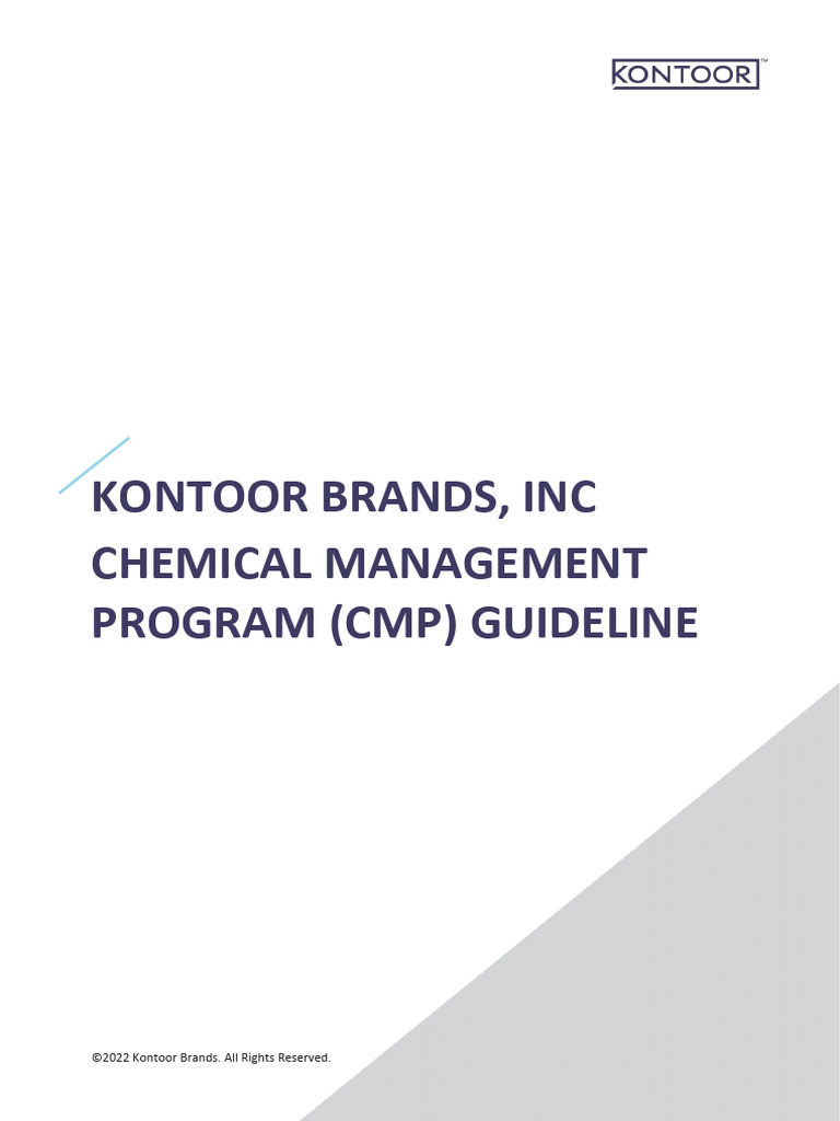 Kontoor Brands Chemical Management Program Guideline | PDF