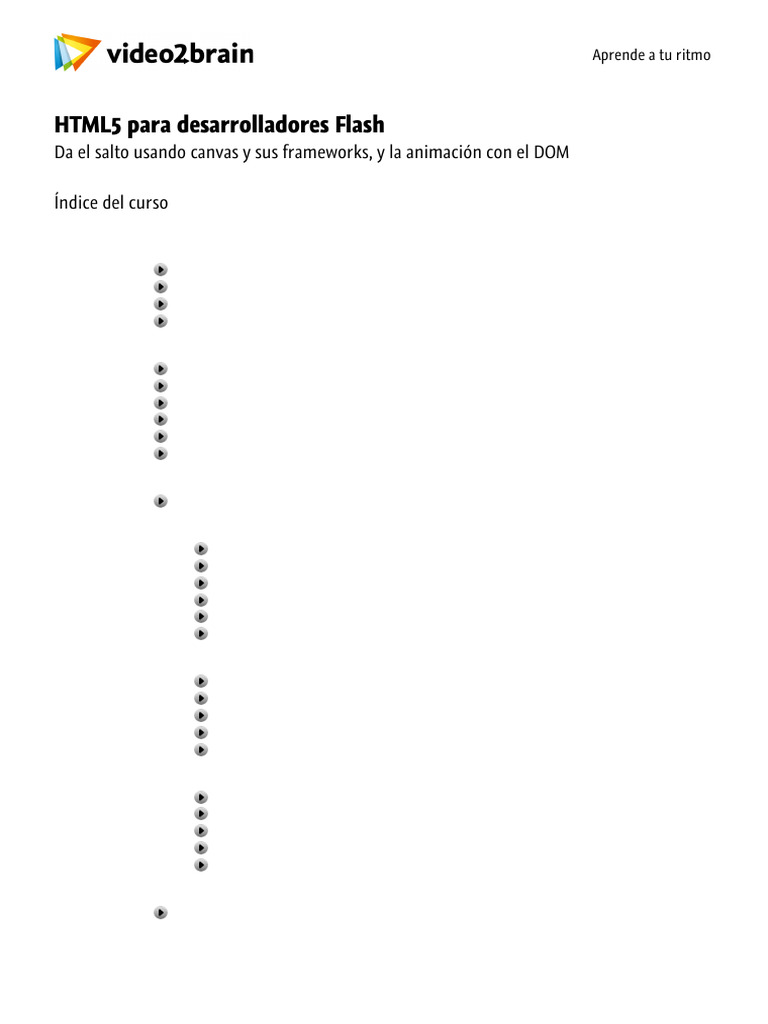 html5 para Desarrolladores Flash Toc | PDF | Adobe Flash | Programación ...