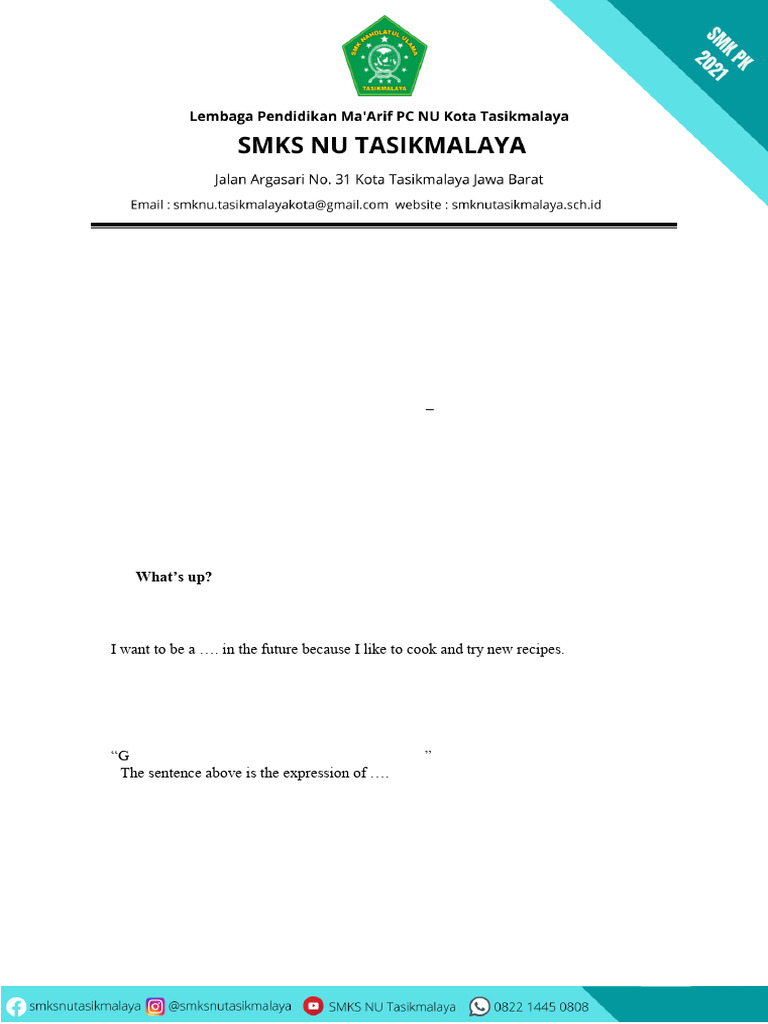 Naskah Soal PSAJ - Bahasa Inggris | PDF | Job Interview