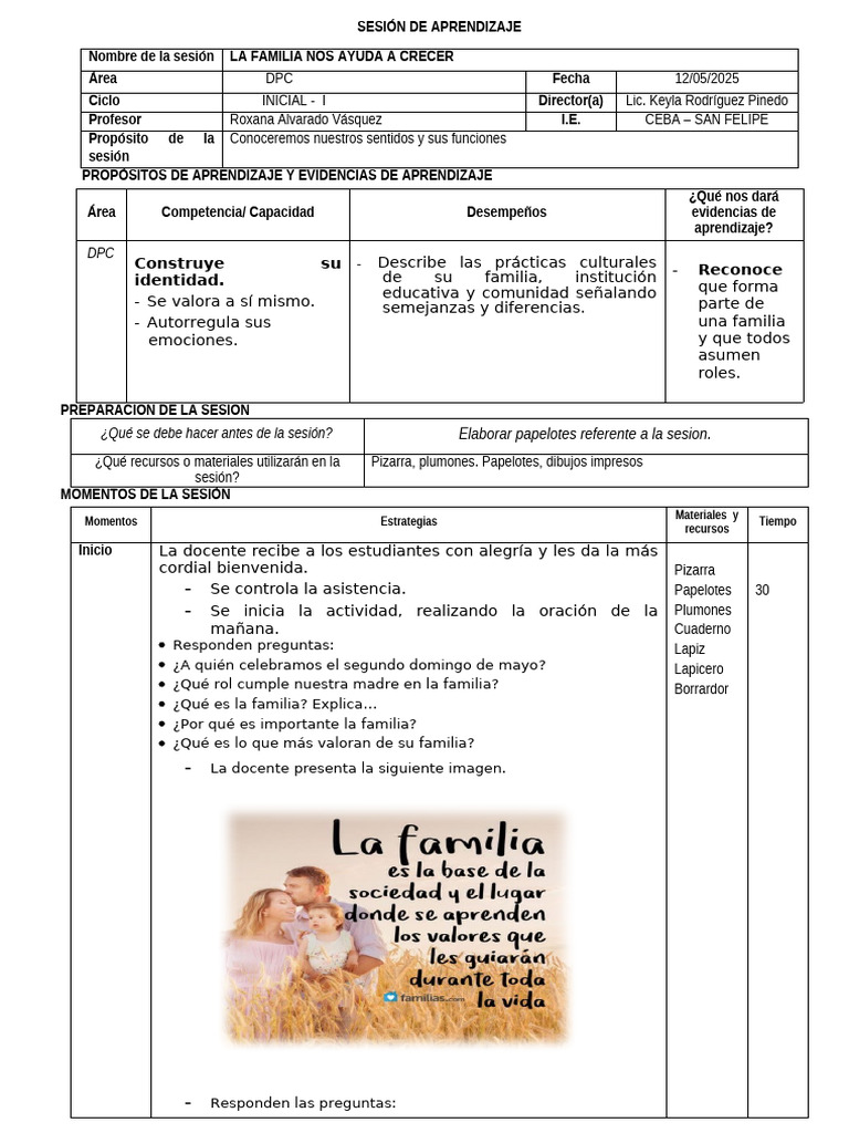 Sesion 1 DPCC Jueves EBA | PDF | Maestros | Aprendizaje