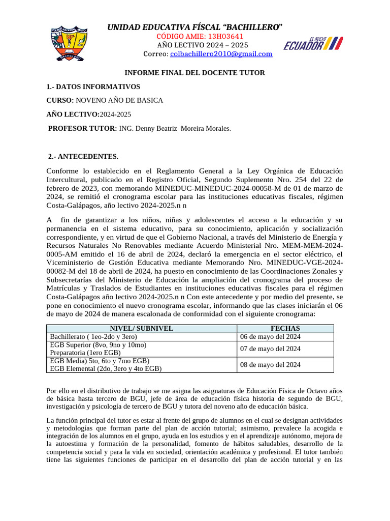 Informe Final de Tutor[1]Denny[1] | PDF | Aprendizaje