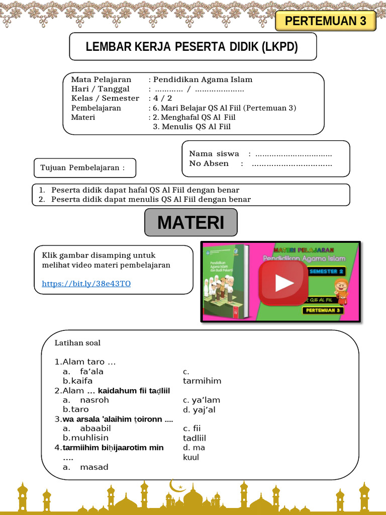 LKPD PAI Kelas 4 | PDF