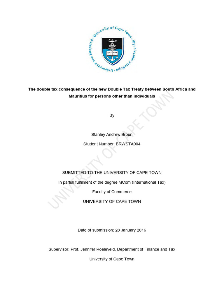 South Africa Mauritius DTA POEM etc | PDF | Taxes | Double Taxation