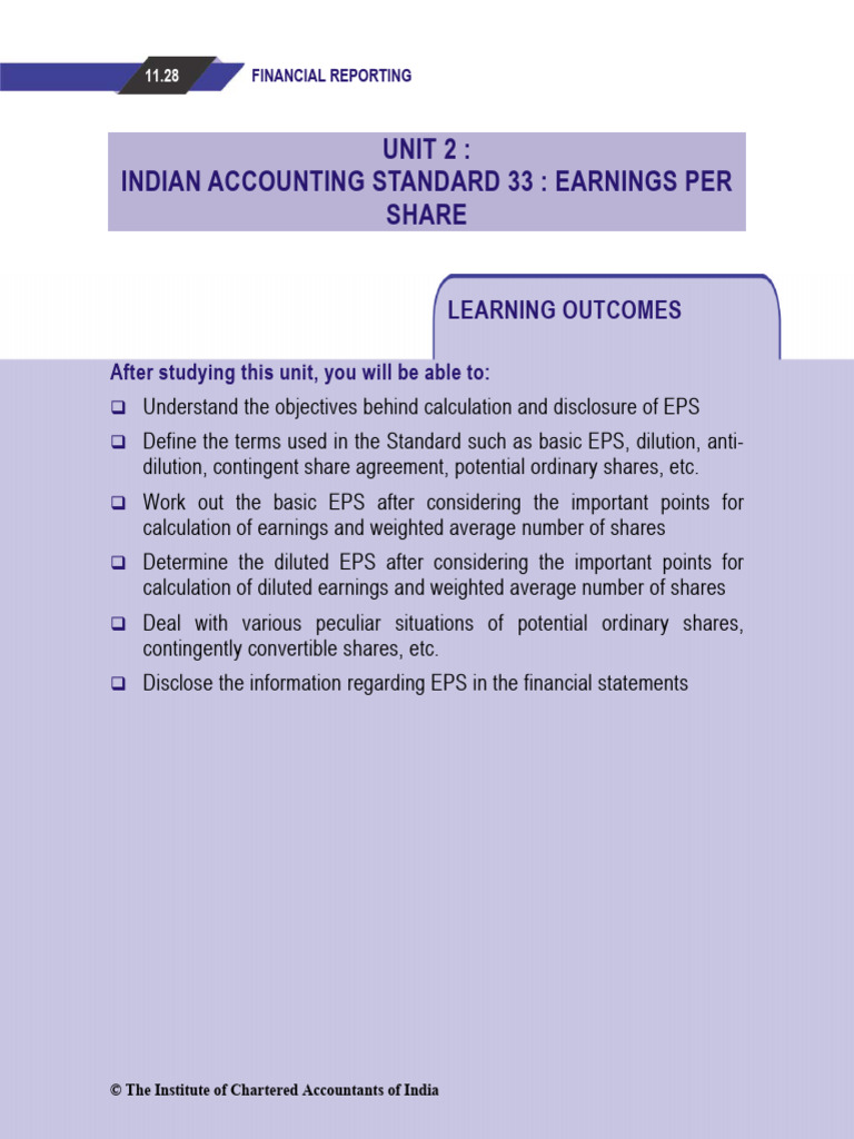 Ind AS 33 Earning Per Share (52 Pages) - Unlocked | PDF | Dividend | Preferred Stock