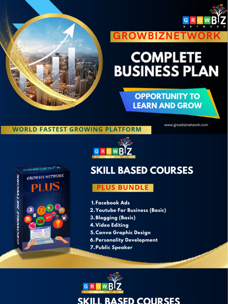 GrowBiz Network Course and Income Packages | PDF | World Wide Web ...