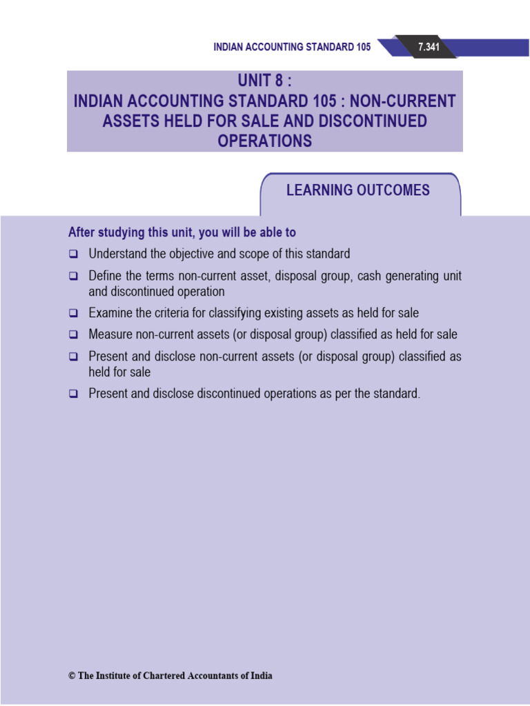 Ind AS 105: Assets Held for Sale | PDF | Income Statement | Depreciation