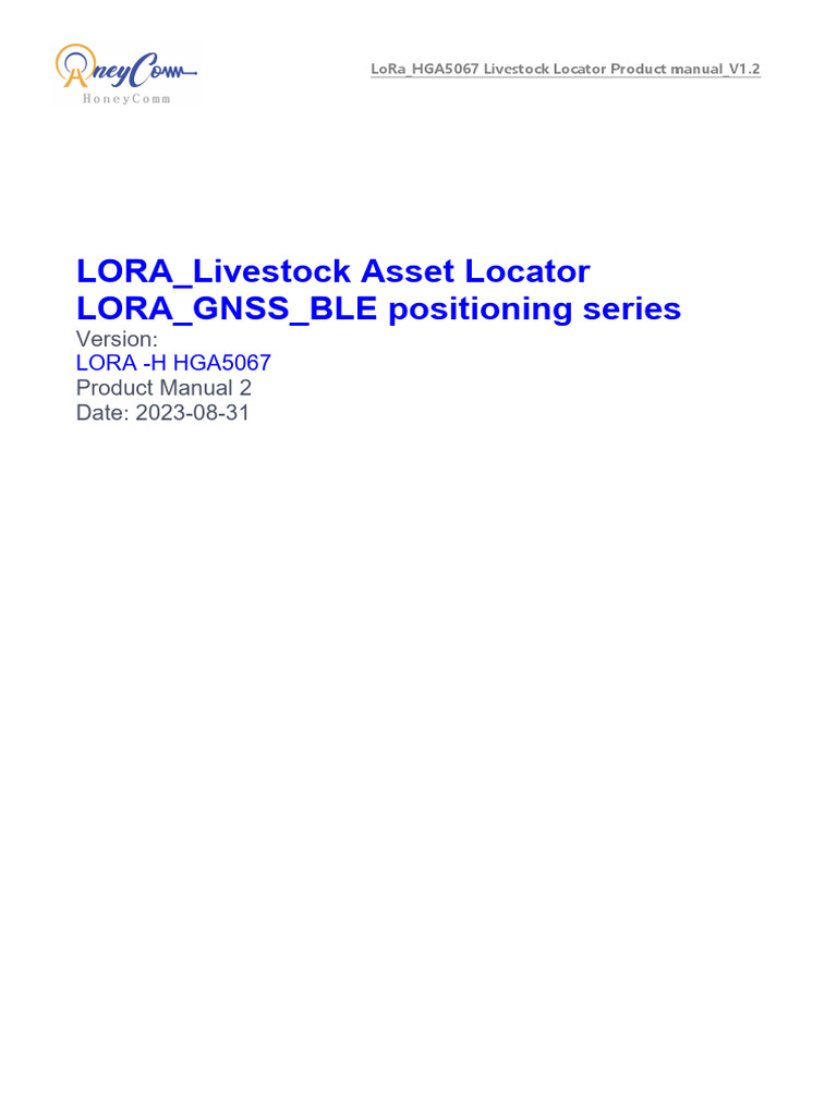 LORA - Livestock Asset Locator LORA-HGA5067 Product Manual | PDF ...