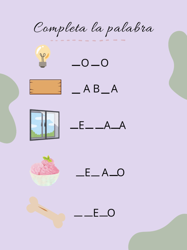 Completa La Palabra | PDF