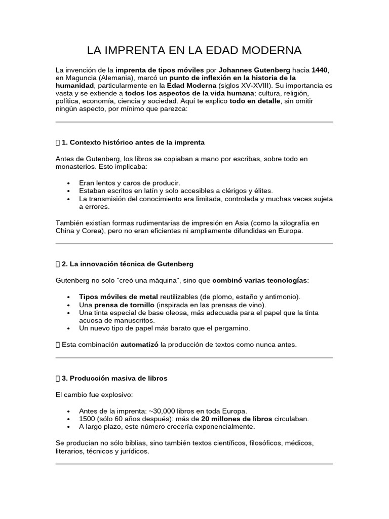 La Imprenta en La Edad Moderna | PDF | Imprenta | Libros