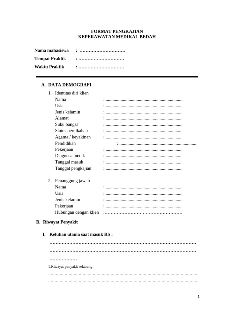 Format Pengkajian KMB | PDF