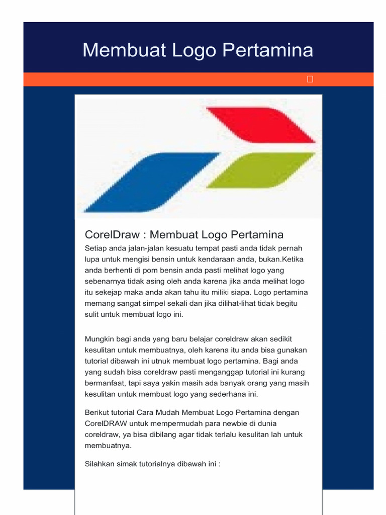 Membuat Logo Pertamina Dengan Corel | PDF