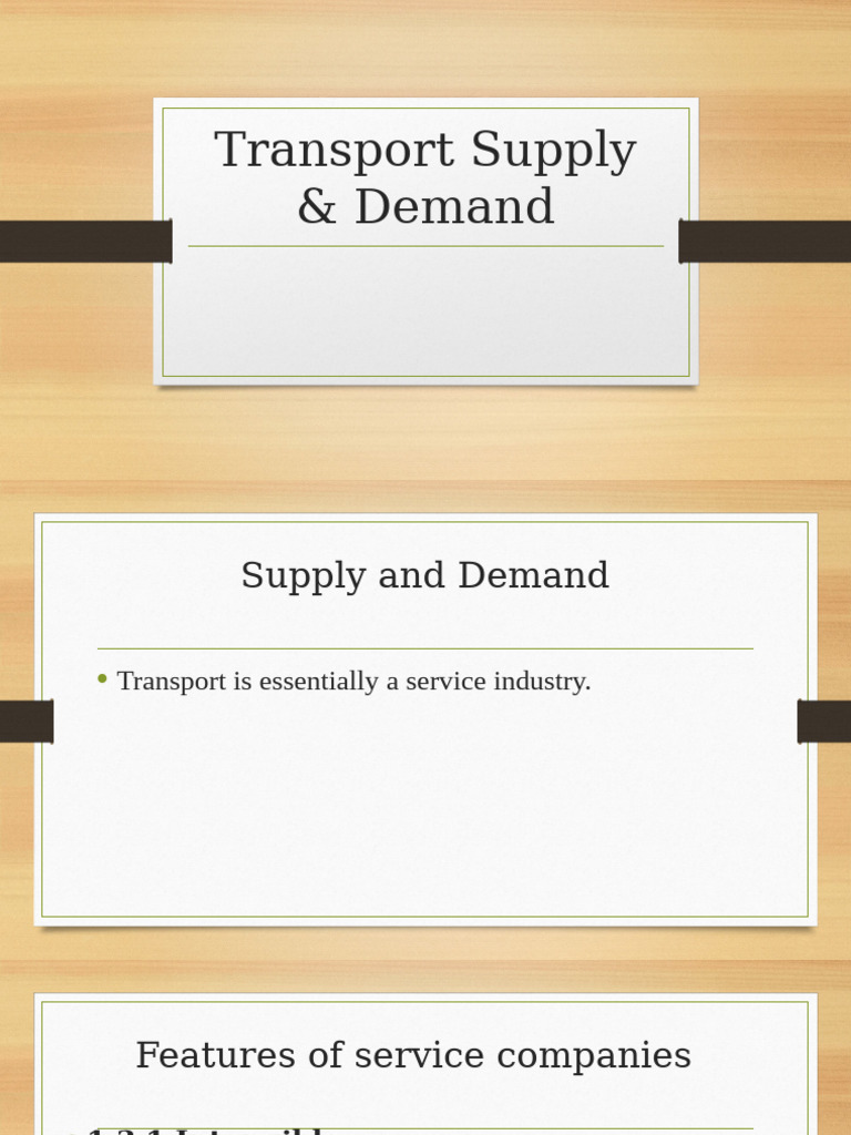 Lecture 4 Transport Supply & Demand | PDF | Transport | Demand