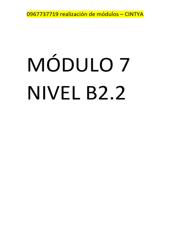 B2.2 Módulo 7 | PDF