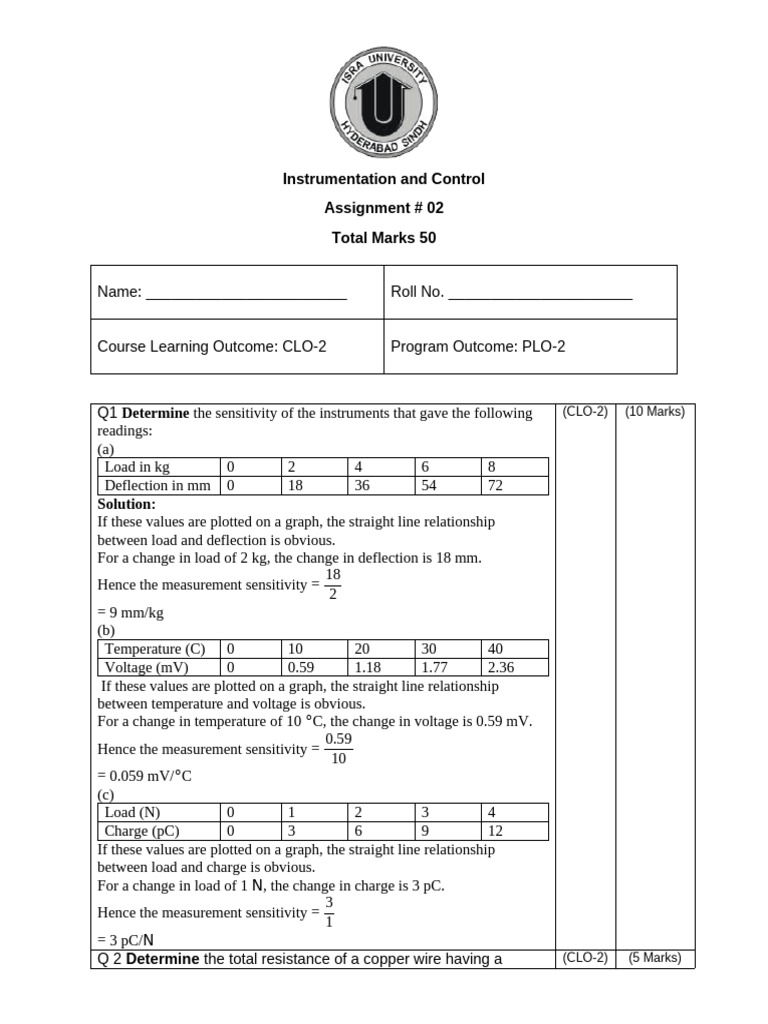 Assignment 02 solution | PDF | Physical Quantities | Electrical Engineering
