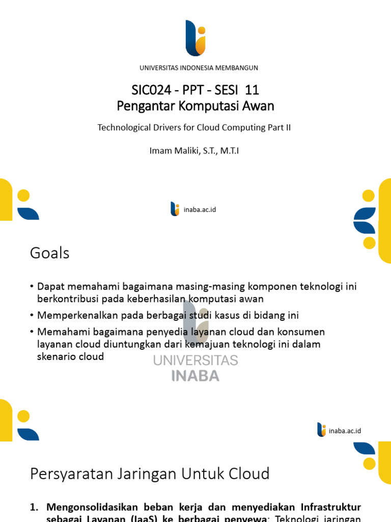 Materi 11 Technological Drivers for Cloud Computing Part II | PDF
