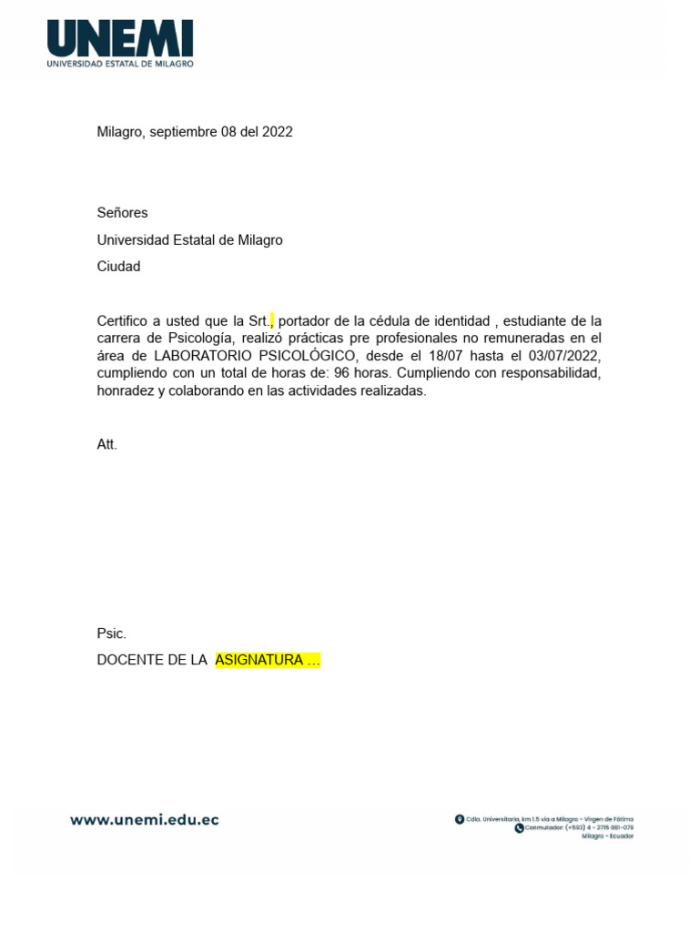 Certificado Psic | PDF