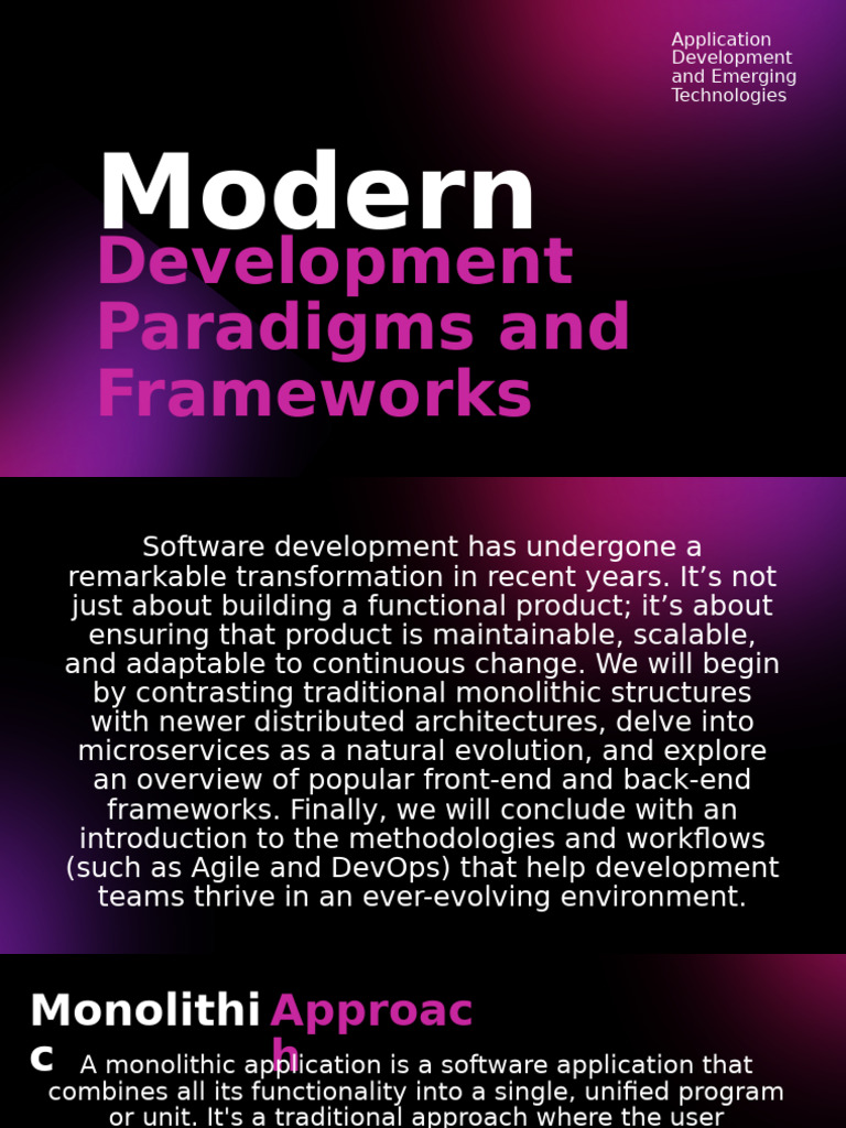 Chapter 2 - Modern Development Paradigms and Frameworks | PDF ...