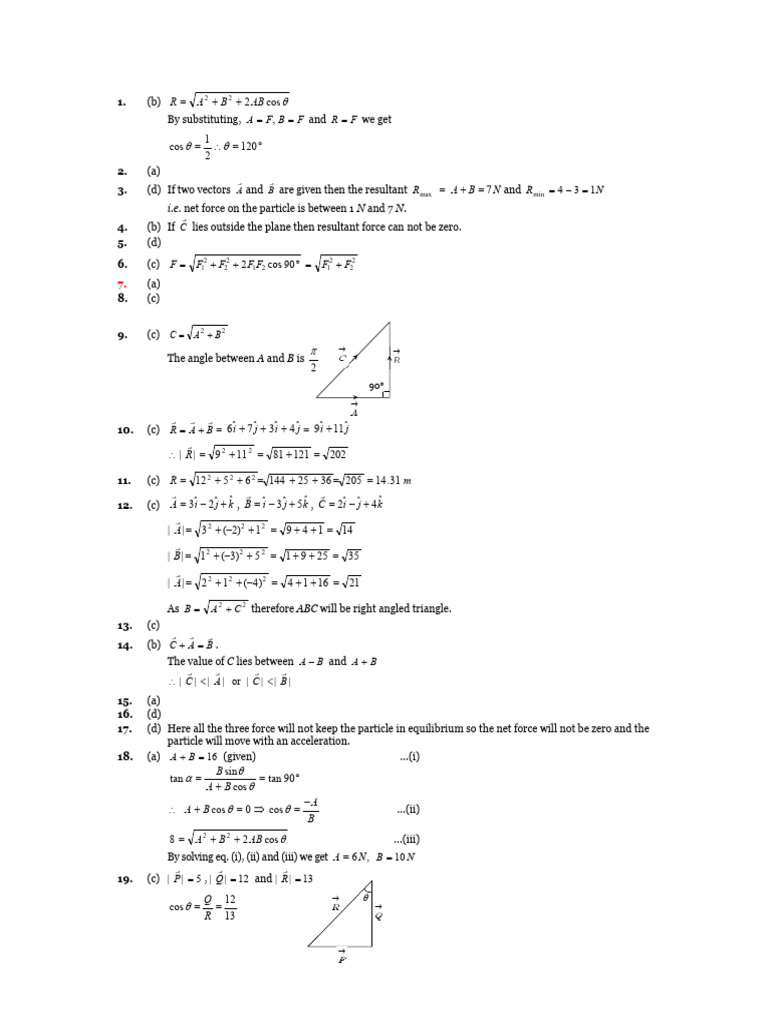 Vector Soln Pdf Euclidean Vector Velocity