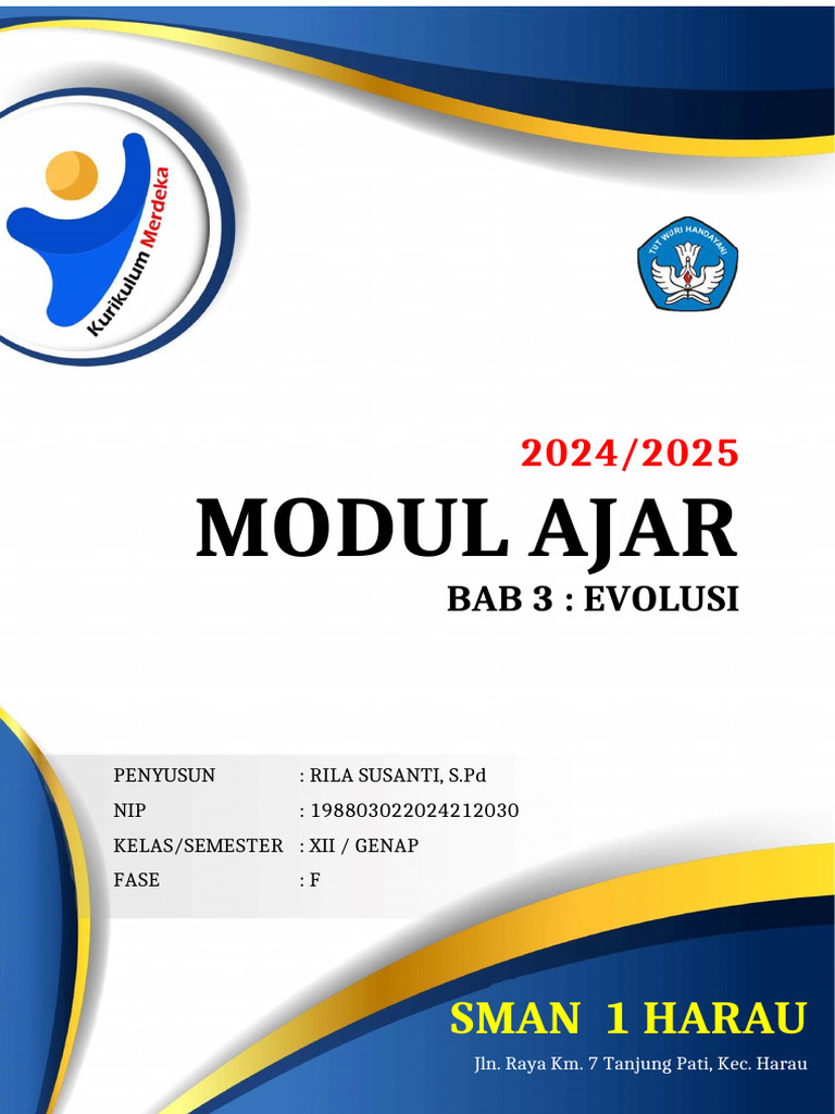 Bab 3 Modul Ajar Kls XII Evolusi Ok | PDF