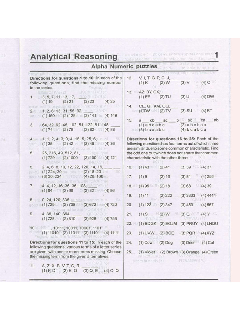 Alpha Numeric Puzzles | PDF