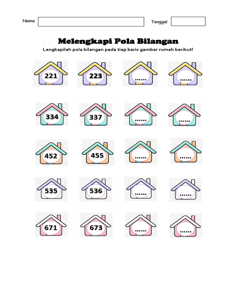 Melengkapi Pola Bilangan | PDF