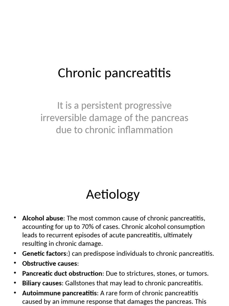 Chronic Pancreatitis | PDF | Pancreas | Digestive System