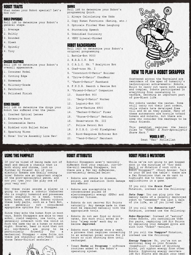 NUKED! - Robot Skrapper Rules | PDF | Robot | Robotics