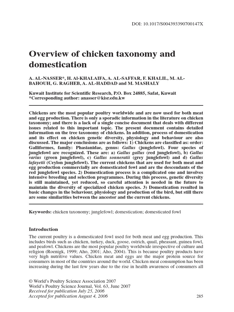 Overview of Chicken Taxonomy and Domesticación | PDF | Poultry | Chicken