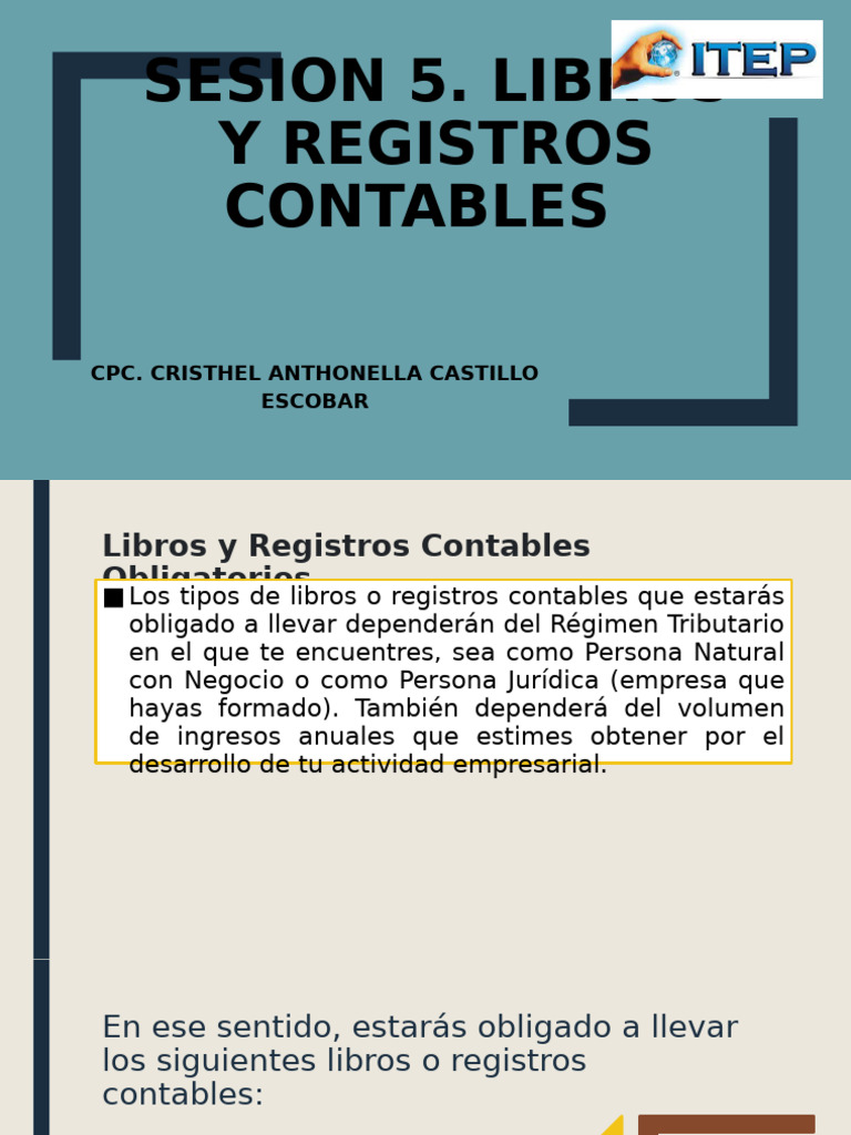 Sesion 5. Libros y Registros Contables | PDF