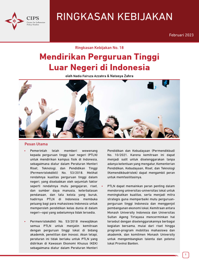 Mendirikan Perguruan Tinggi Luar Negeri Di Indonesia | PDF
