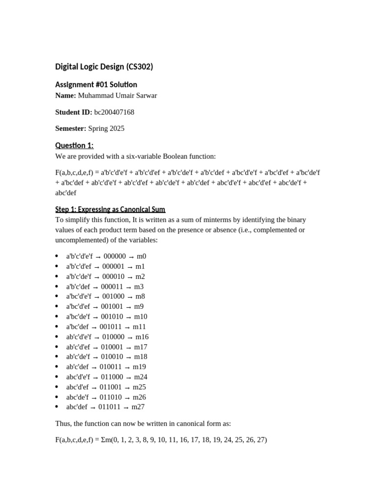 CS302 Assignment1 Solution | PDF