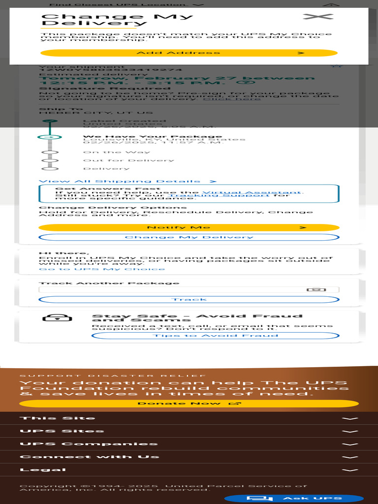 UPS Package Tracking and Delivery Options | PDF | United Parcel Service ...