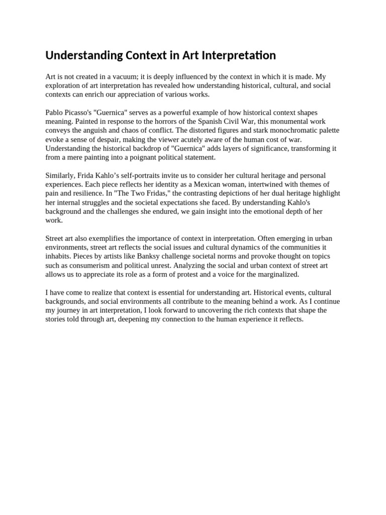 Understanding Context in Art Interpretation | PDF