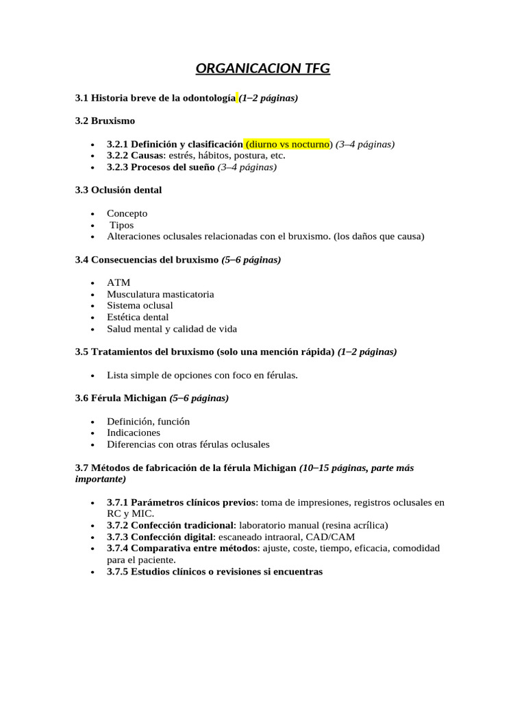 ORGANICACION TFG | PDF